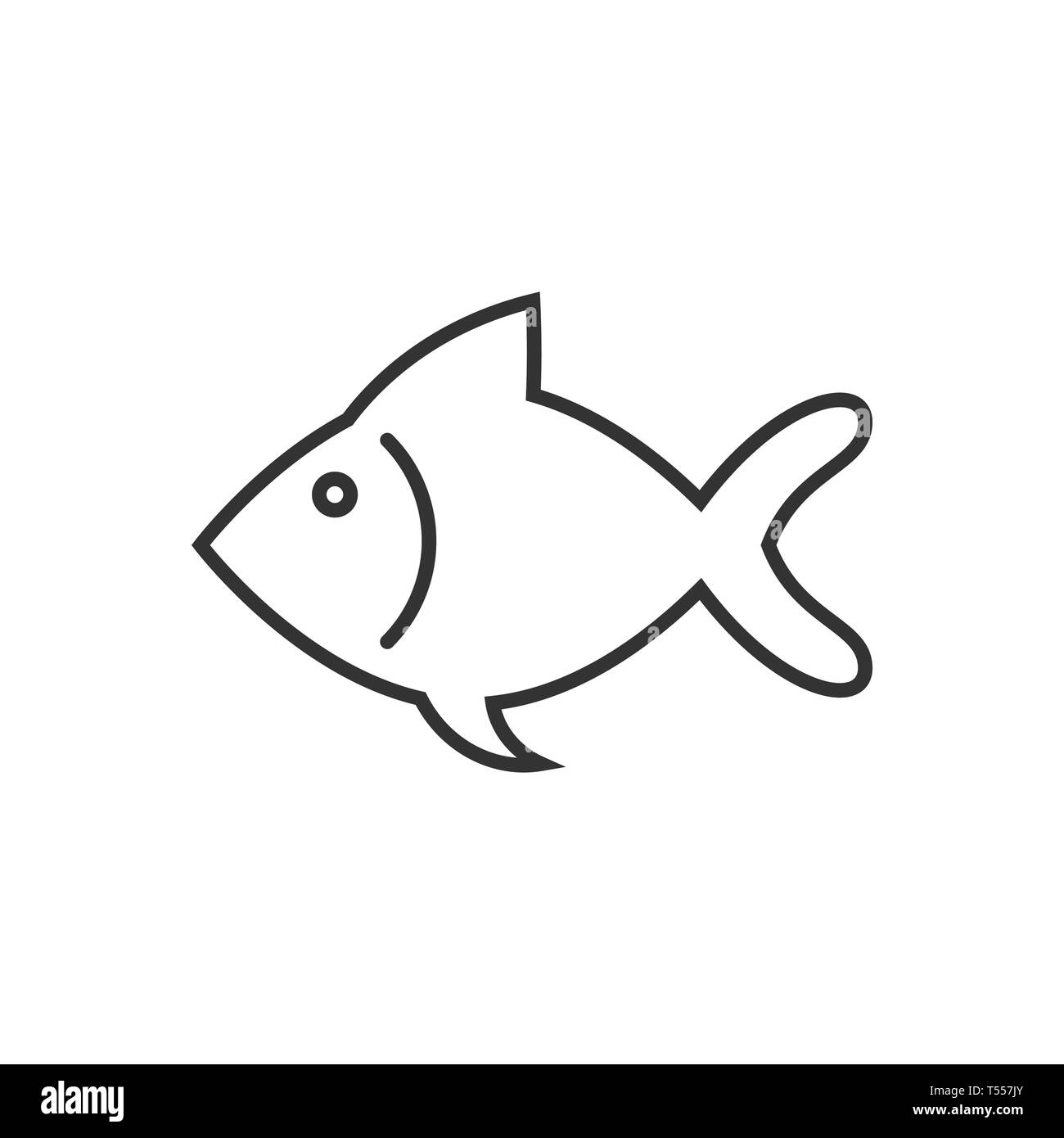 Fish sign icon in flat style. Goldfish vector illustration on white ...