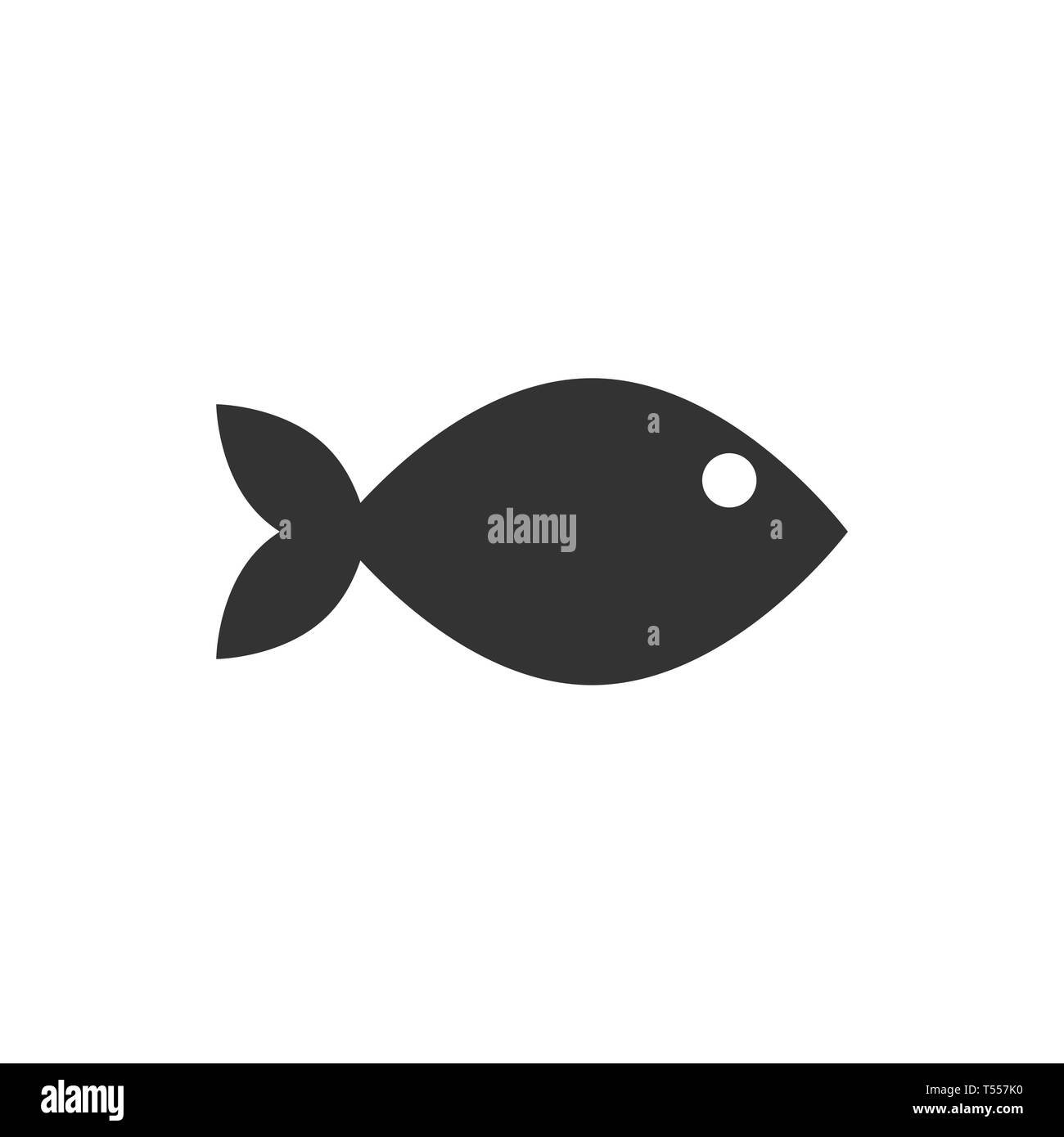 Fish sign icon in flat style. Goldfish vector illustration on white ...