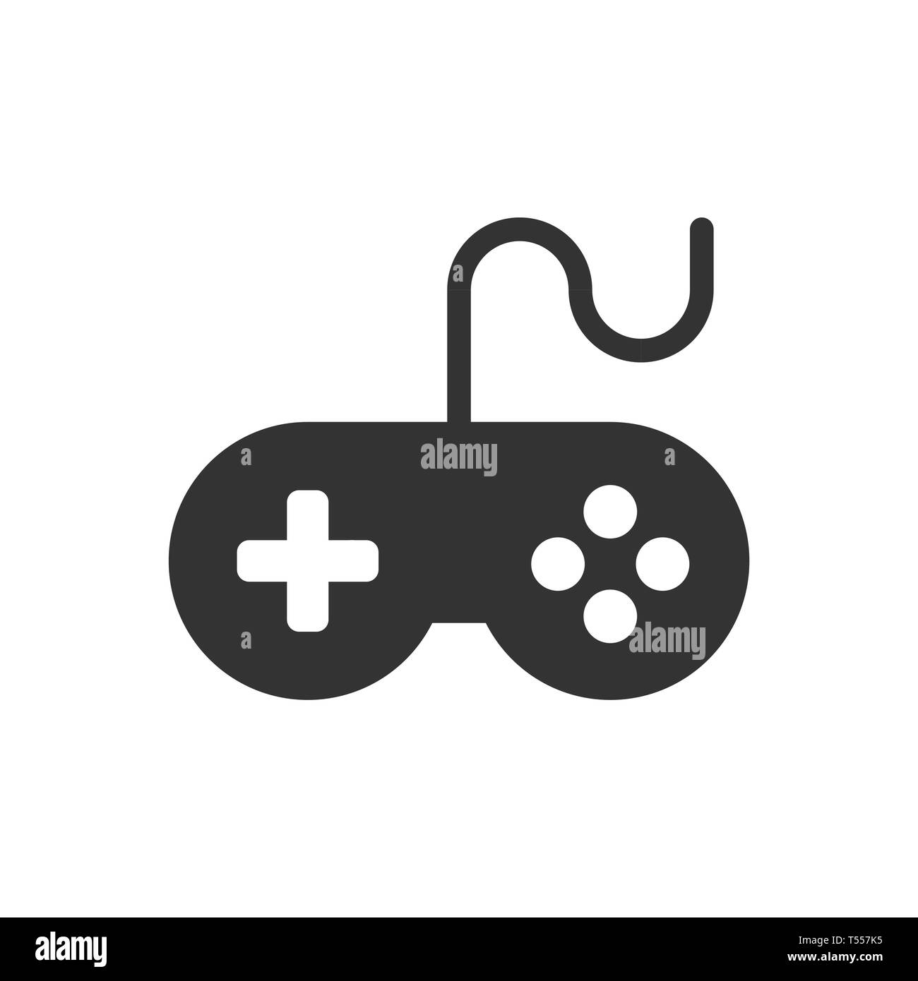 Joystick sign icon in flat style. Gamepad vector illustration on white ...