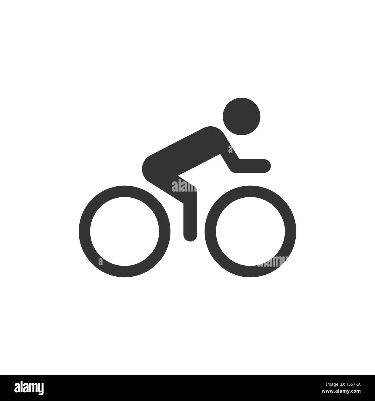 People on bicycle sign icon in flat style. Bike vector illustration on ...