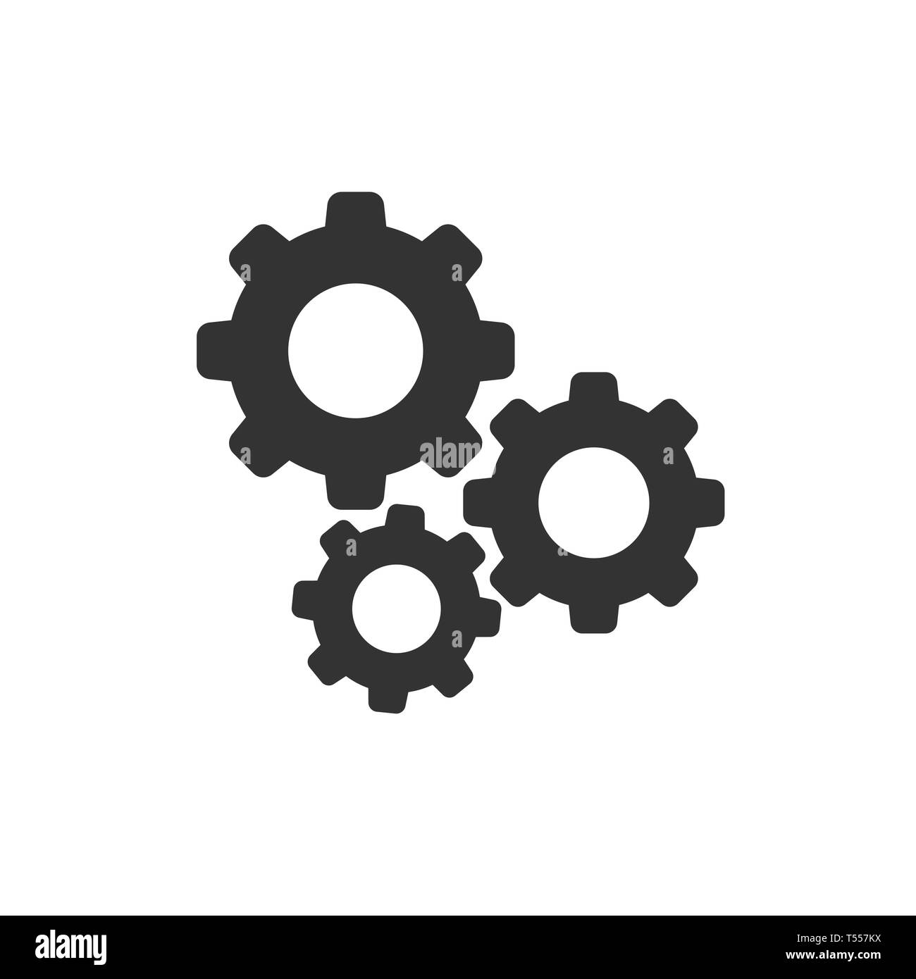 Gear vector icon in flat style. Cog wheel illustration on white ...