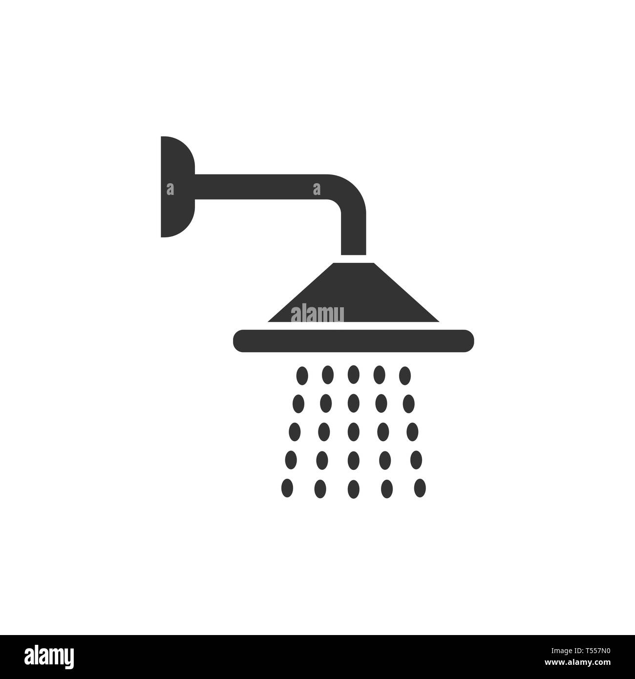 Shower sign icon in flat style. Bathroom water device vector ...