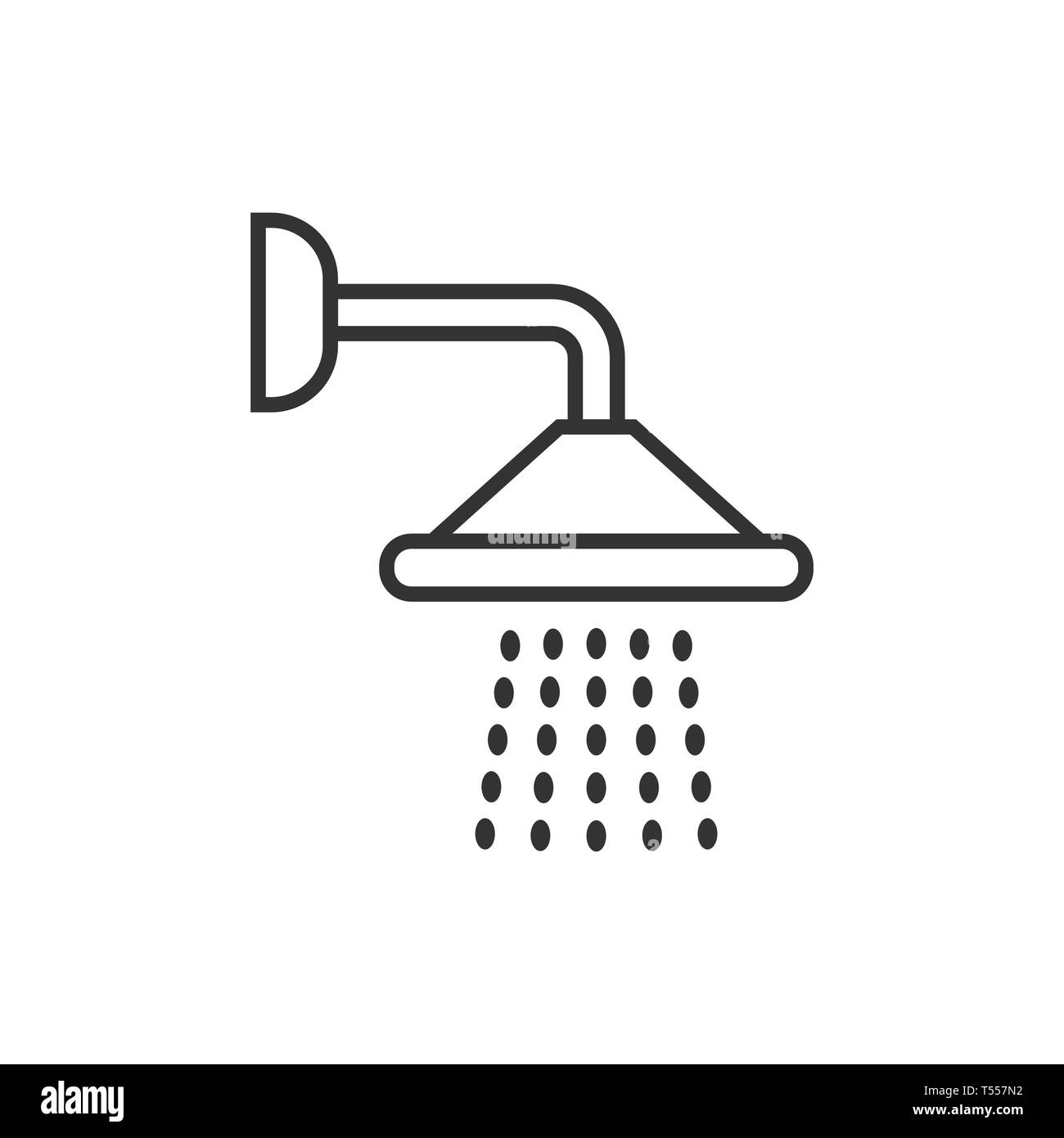 Shower sign icon in flat style. Bathroom water device vector ...