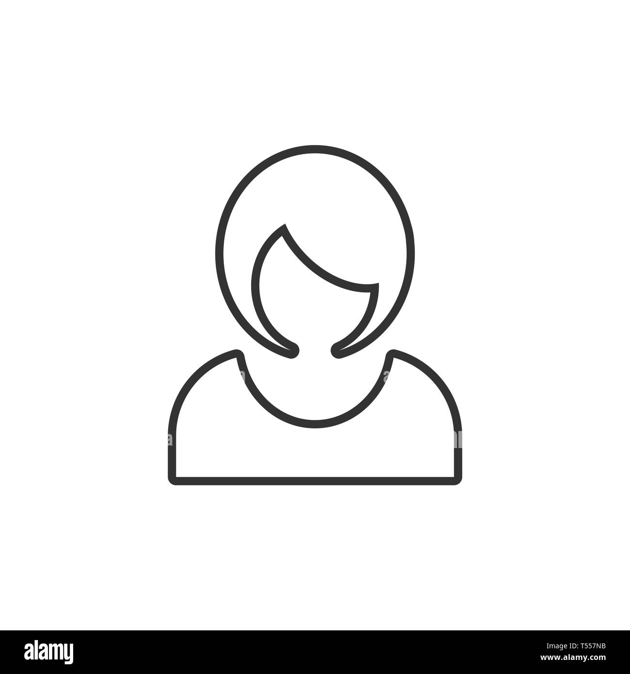 Woman sign icon in flat style. Female avatar vector illustration on ...