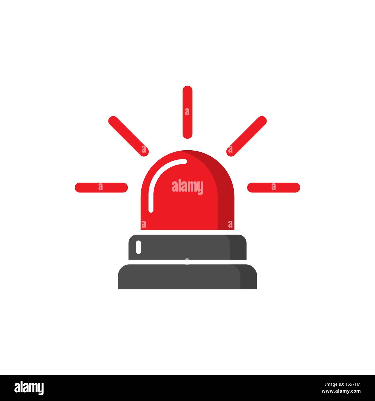 Emergency siren icon in flat style. Police alarm vector illustration on ...