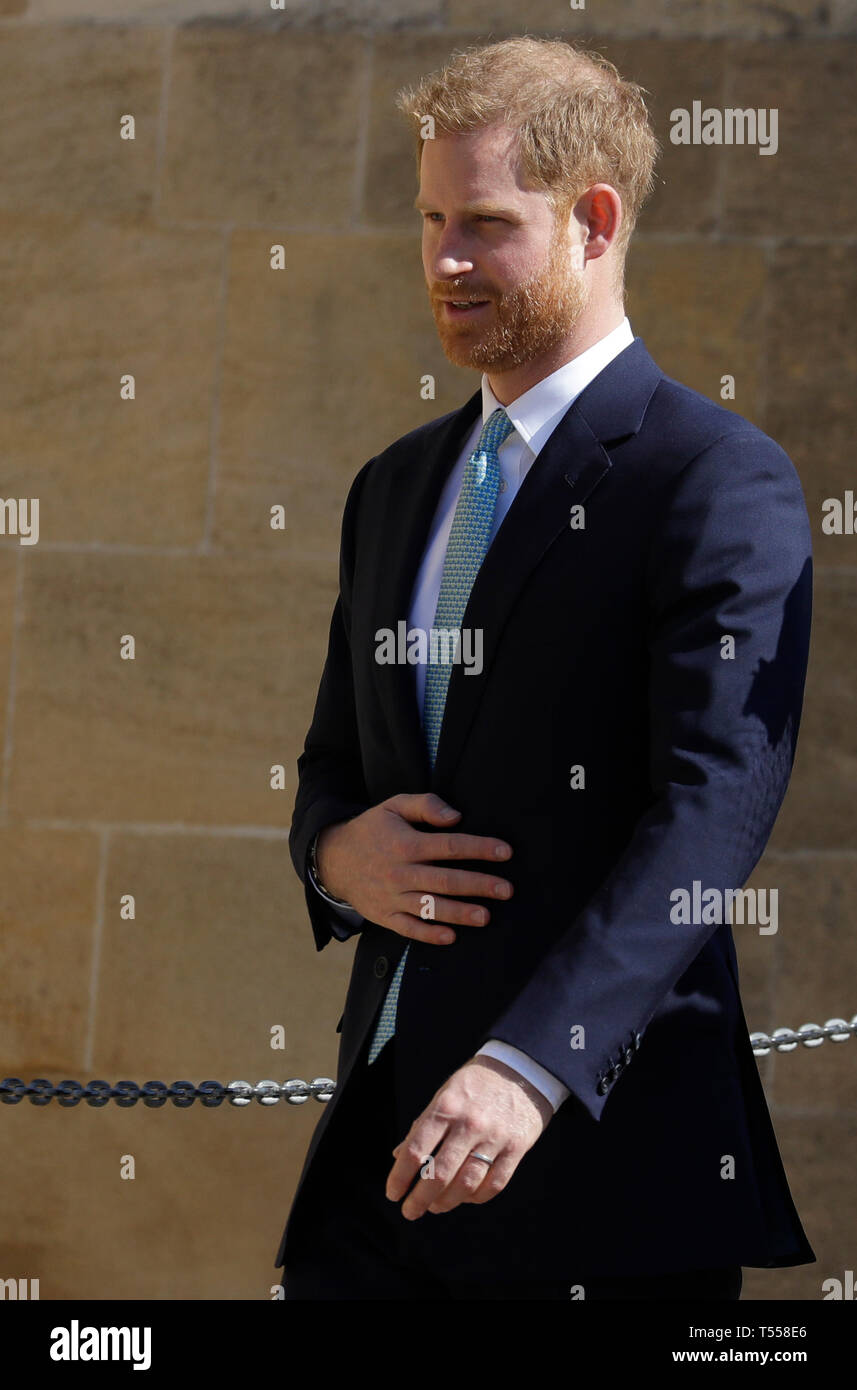 The Duke of Sussex arrives for the Easter Mattins Service at St George ...