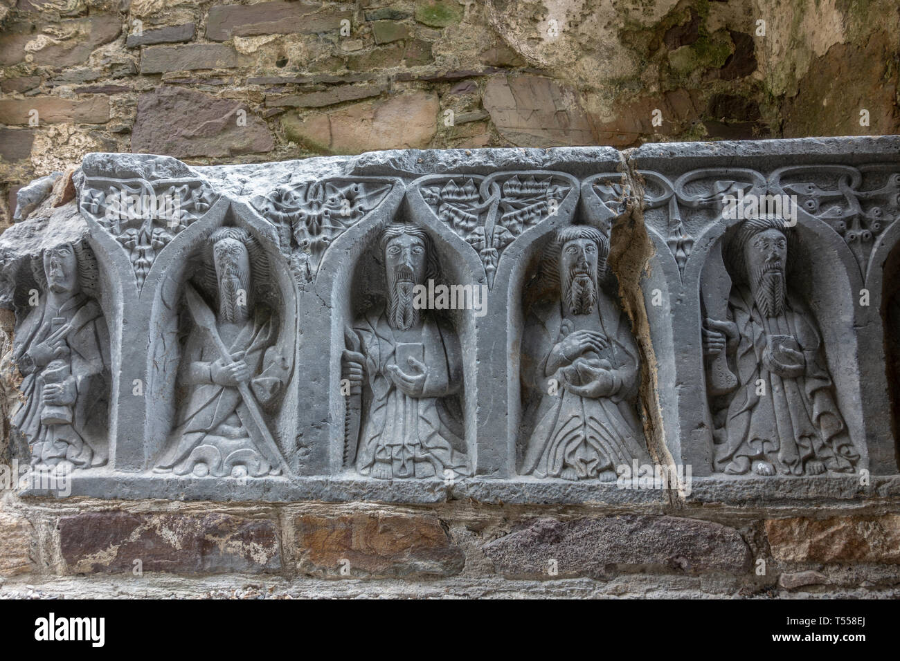 The Weepers, figures on a tomb in Jerpoint Abbey, a ruined Cistercian ...