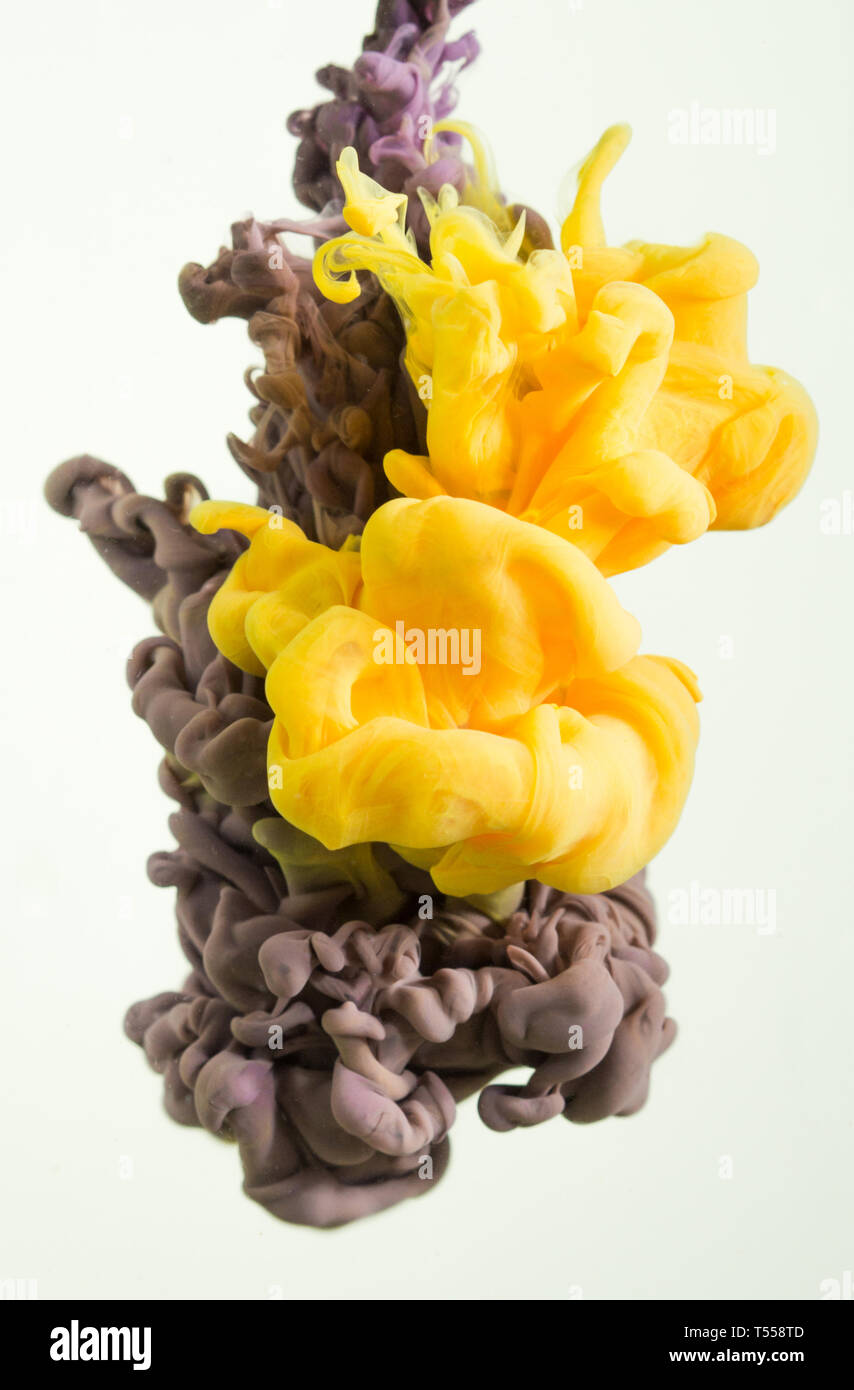 colorful ink drops in water Stock Photo - Alamy