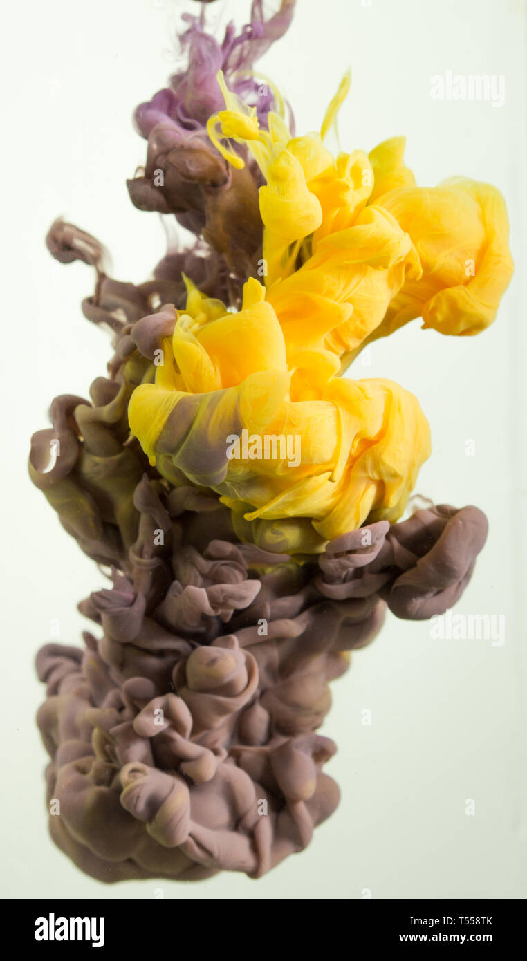colorful ink drops in water Stock Photo - Alamy