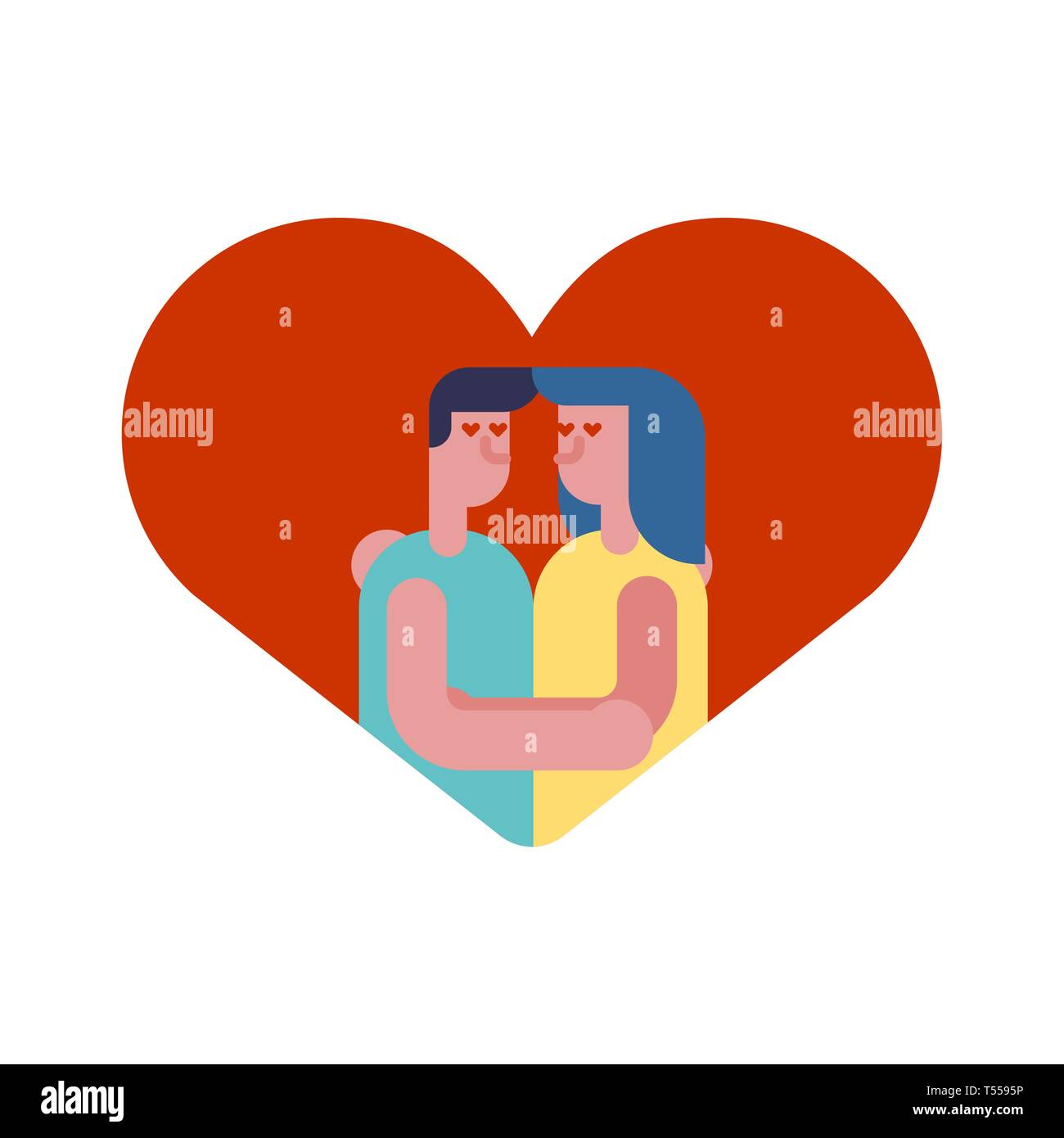 Silhouette man woman meeting in Stock Vector Images - Alamy
