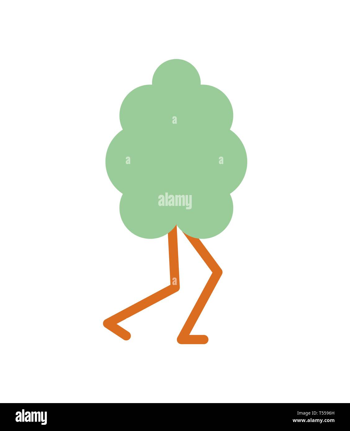 Tree with legs cartoon style. Vector illustration Stock Vector Image ...