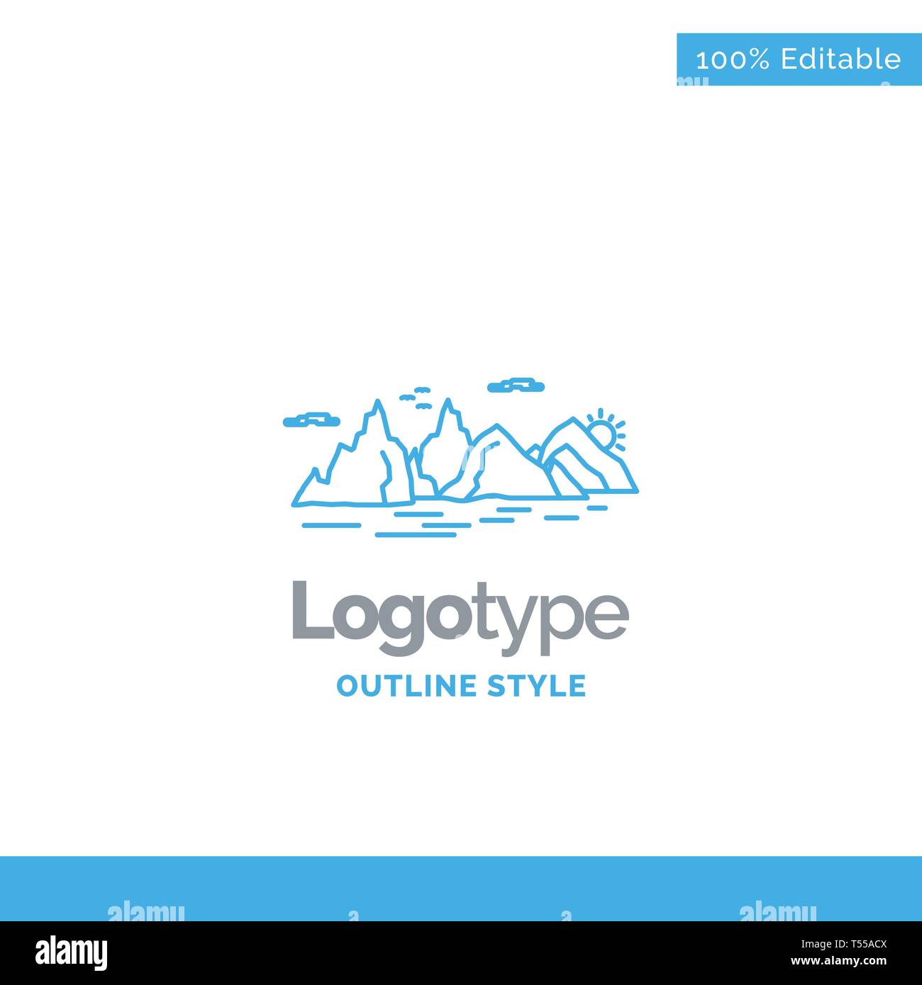 Rocky and blue scene of coastline Stock Vector Images - Alamy