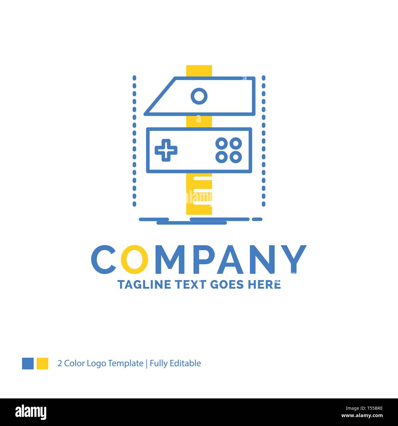 Build, craft, develop, developer, game Blue Yellow Business Logo ...