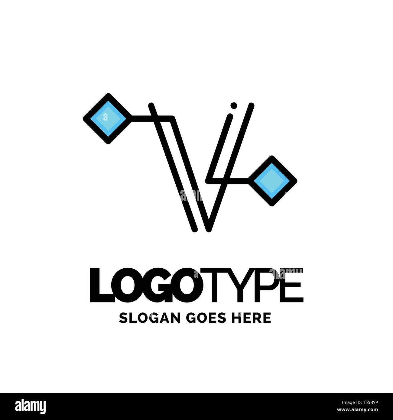 Connection dot v logo hi-res stock photography and images - Alamy