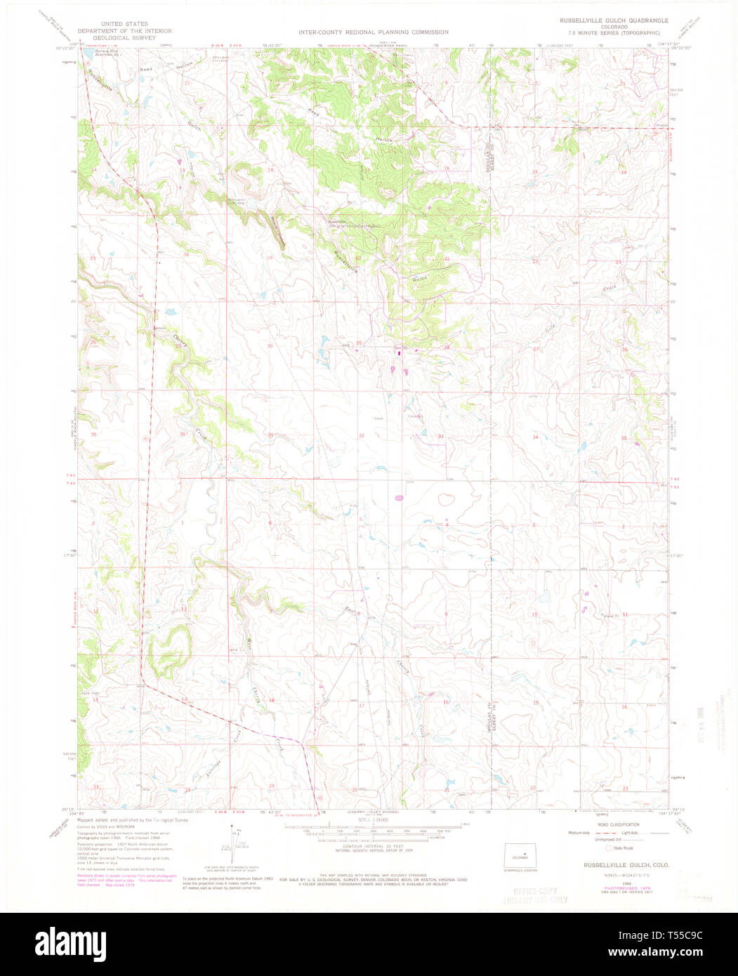 USGS TOPO Map Colorado CO Russellville Gulch 451163 1966 24000 ...