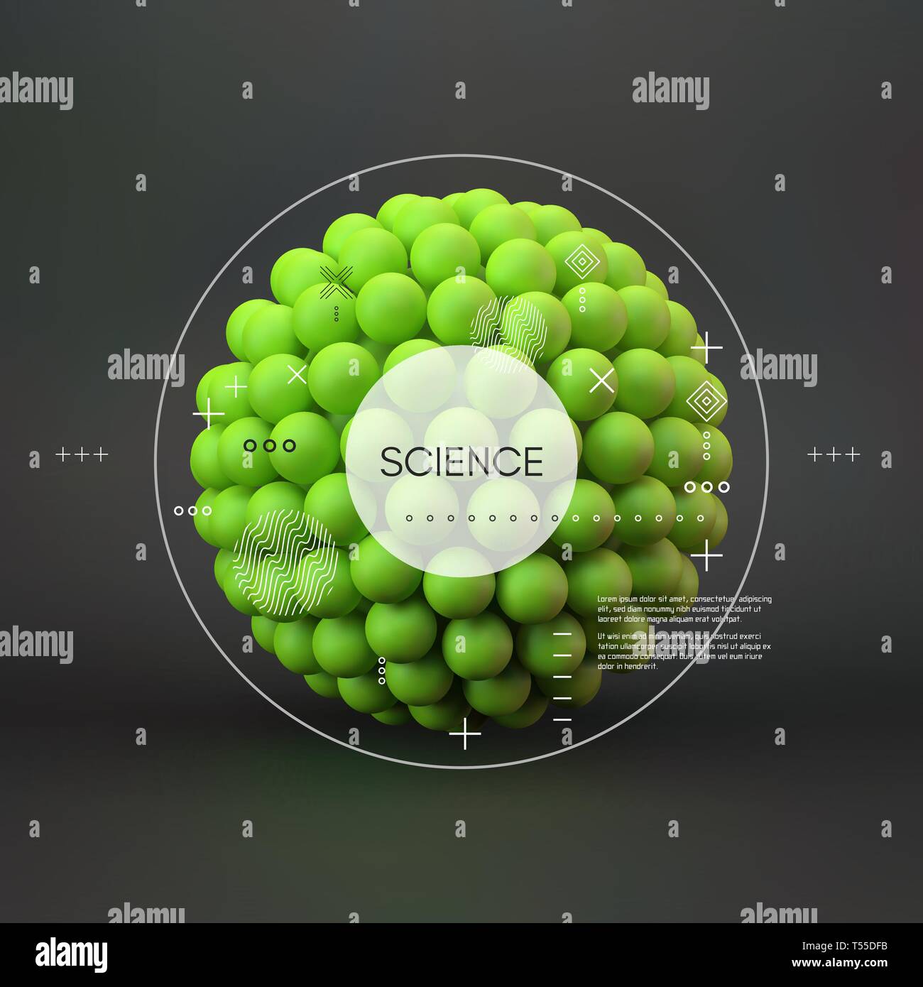 Molecule. 3D concept illustration. Vector template Stock Vector Image ...