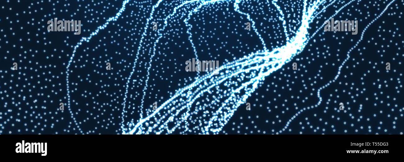 Abstract Science Or Technology Background Graphic Design Network Illustration With Particle