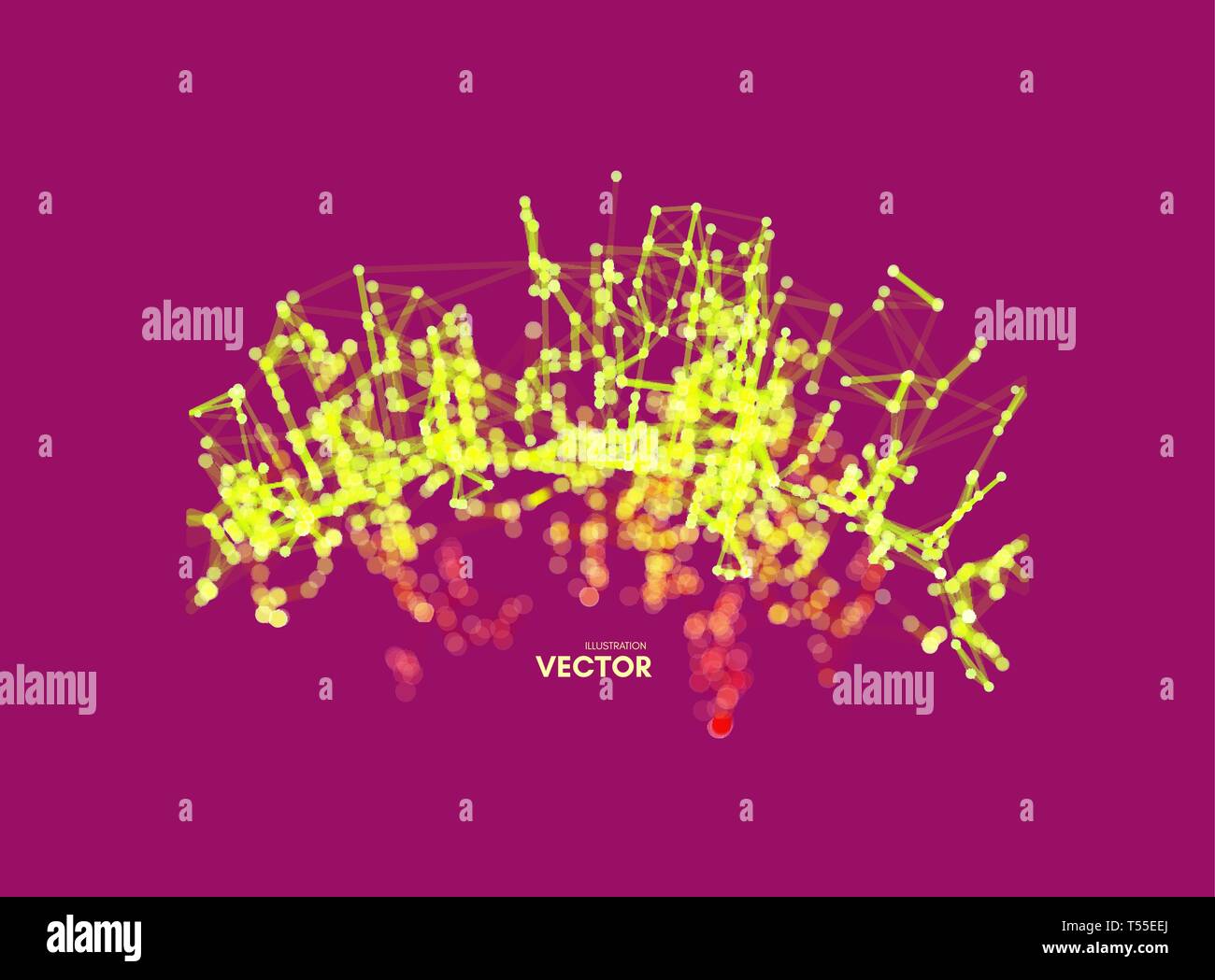 3d Connection Structure Virtual Abstract Background With Particles Futuristic Technology Style