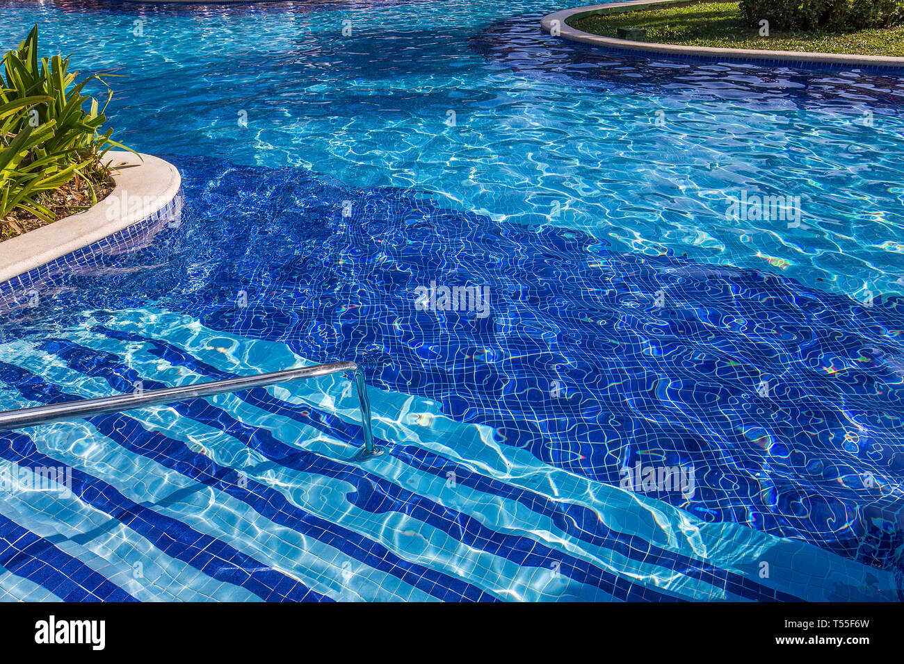 blue Swimming pool in Cancun, Riviera Maya, Mexico Stock Photo - Alamy