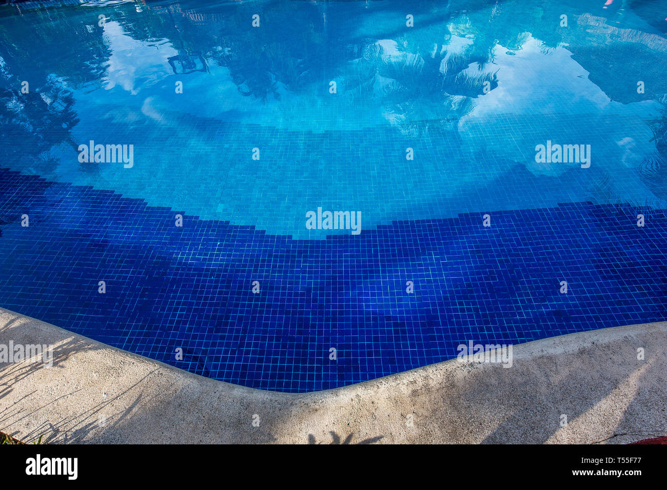 blue Swimming pool in Cancun, Riviera Maya, Mexico Stock Photo - Alamy
