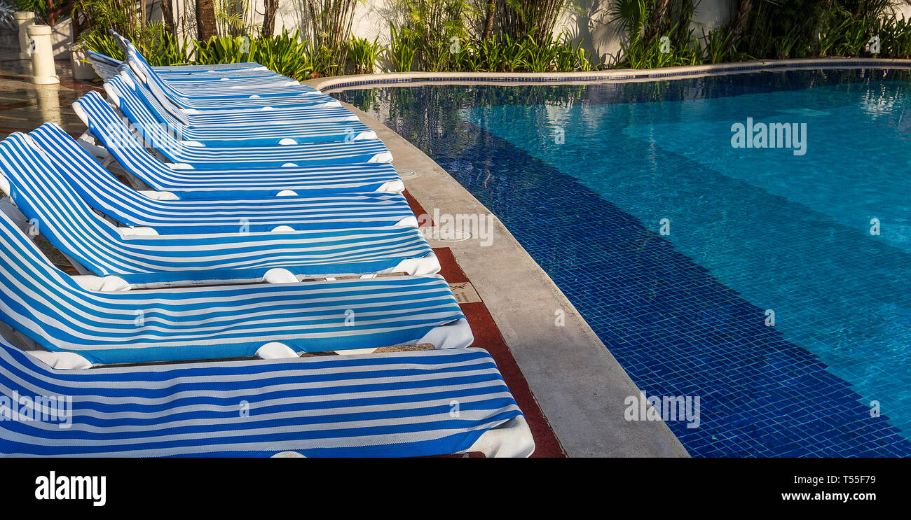 blue Swimming pool in Cancun, Riviera Maya, Mexico Stock Photo - Alamy
