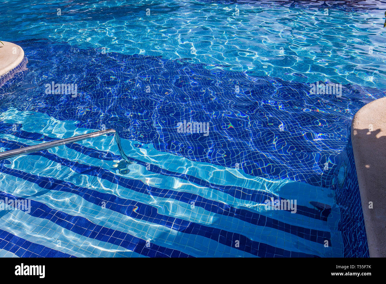 blue Swimming pool in Cancun, Riviera Maya, Mexico Stock Photo - Alamy