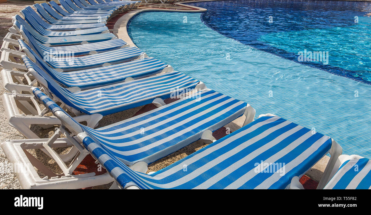 blue Swimming pool in Cancun, Riviera Maya, Mexico Stock Photo - Alamy