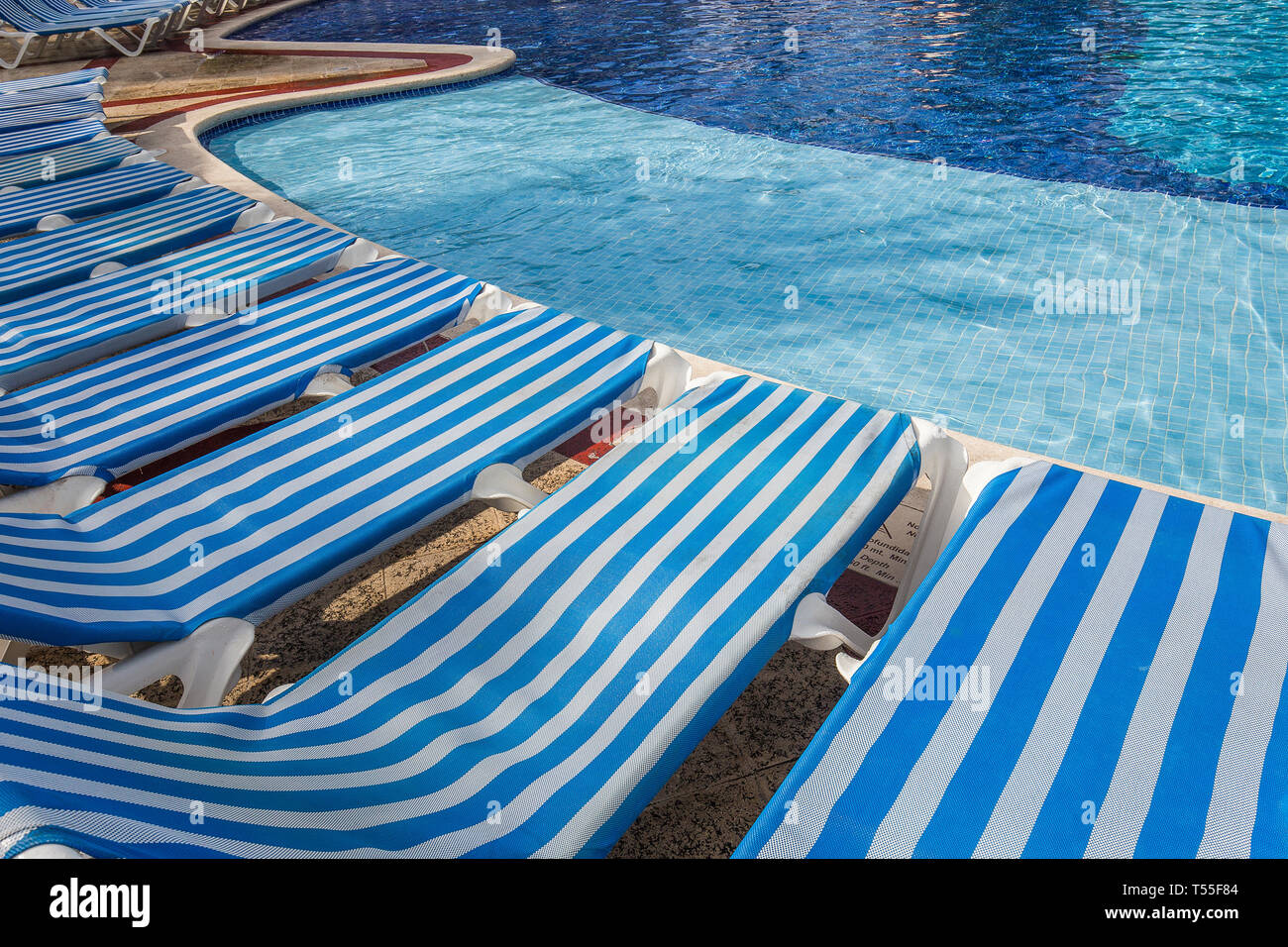 blue Swimming pool in Cancun, Riviera Maya, Mexico Stock Photo - Alamy