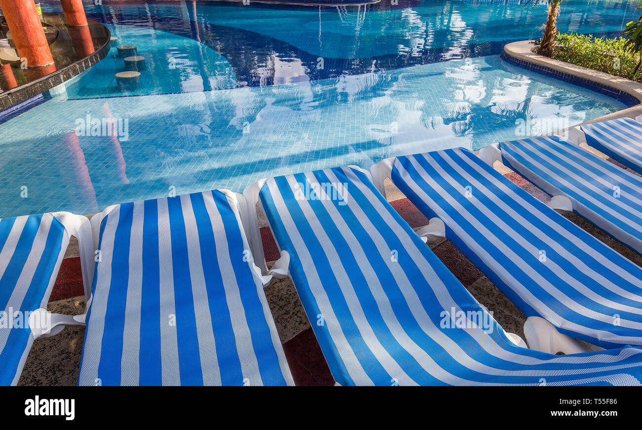blue Swimming pool in Cancun, Riviera Maya, Mexico Stock Photo - Alamy