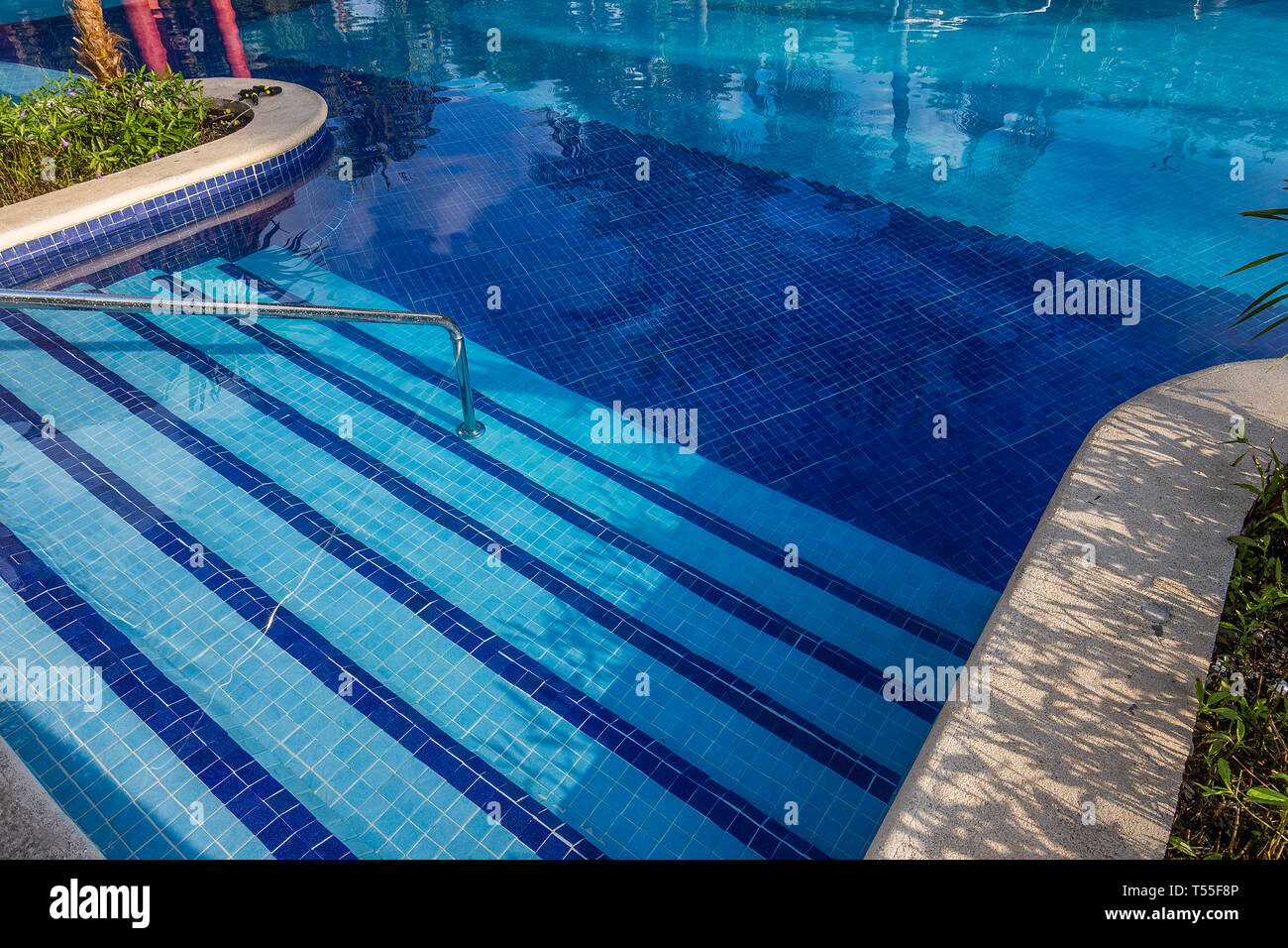 blue Swimming pool in Cancun, Riviera Maya, Mexico Stock Photo - Alamy