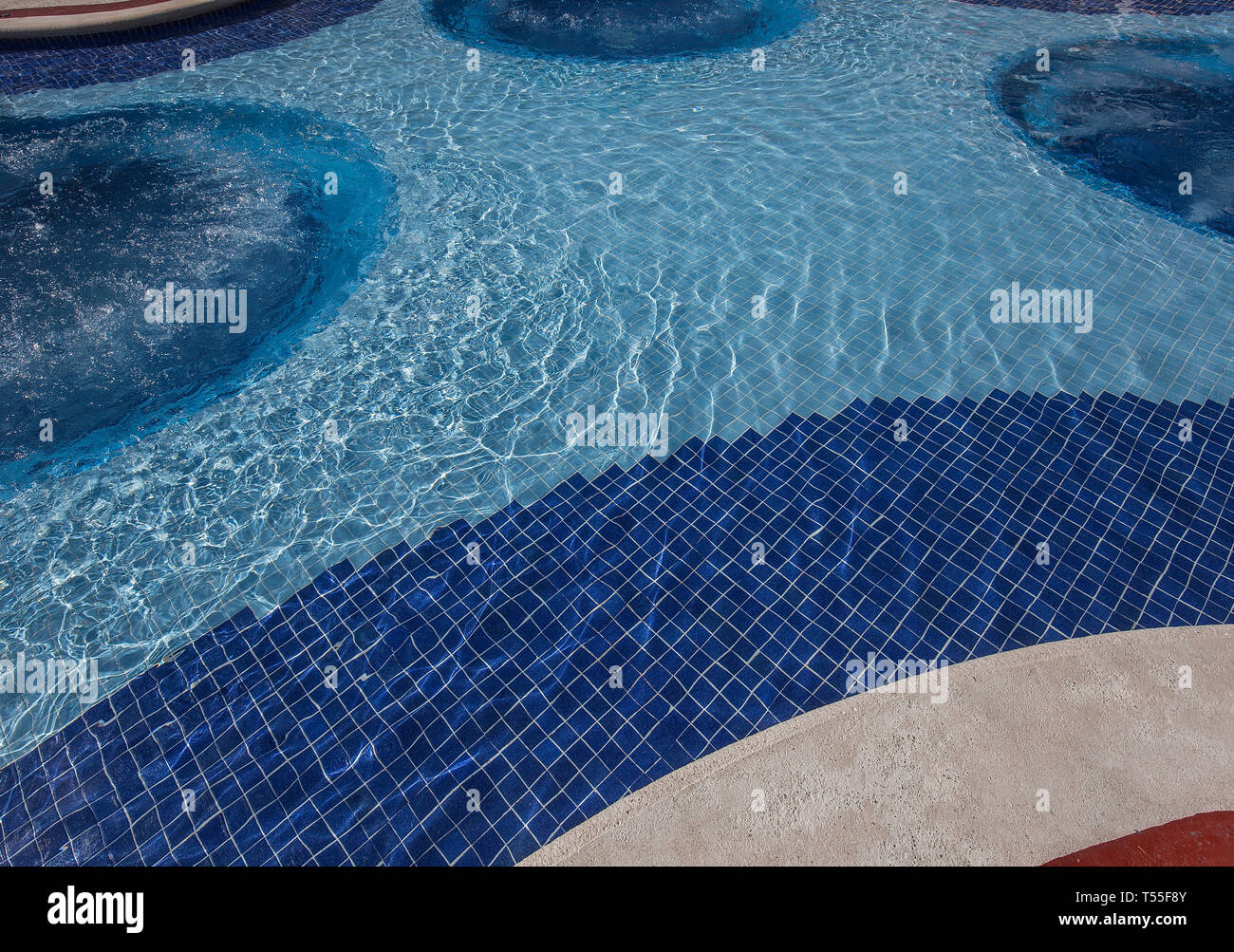 blue Swimming pool in Cancun, Riviera Maya, Mexico Stock Photo - Alamy