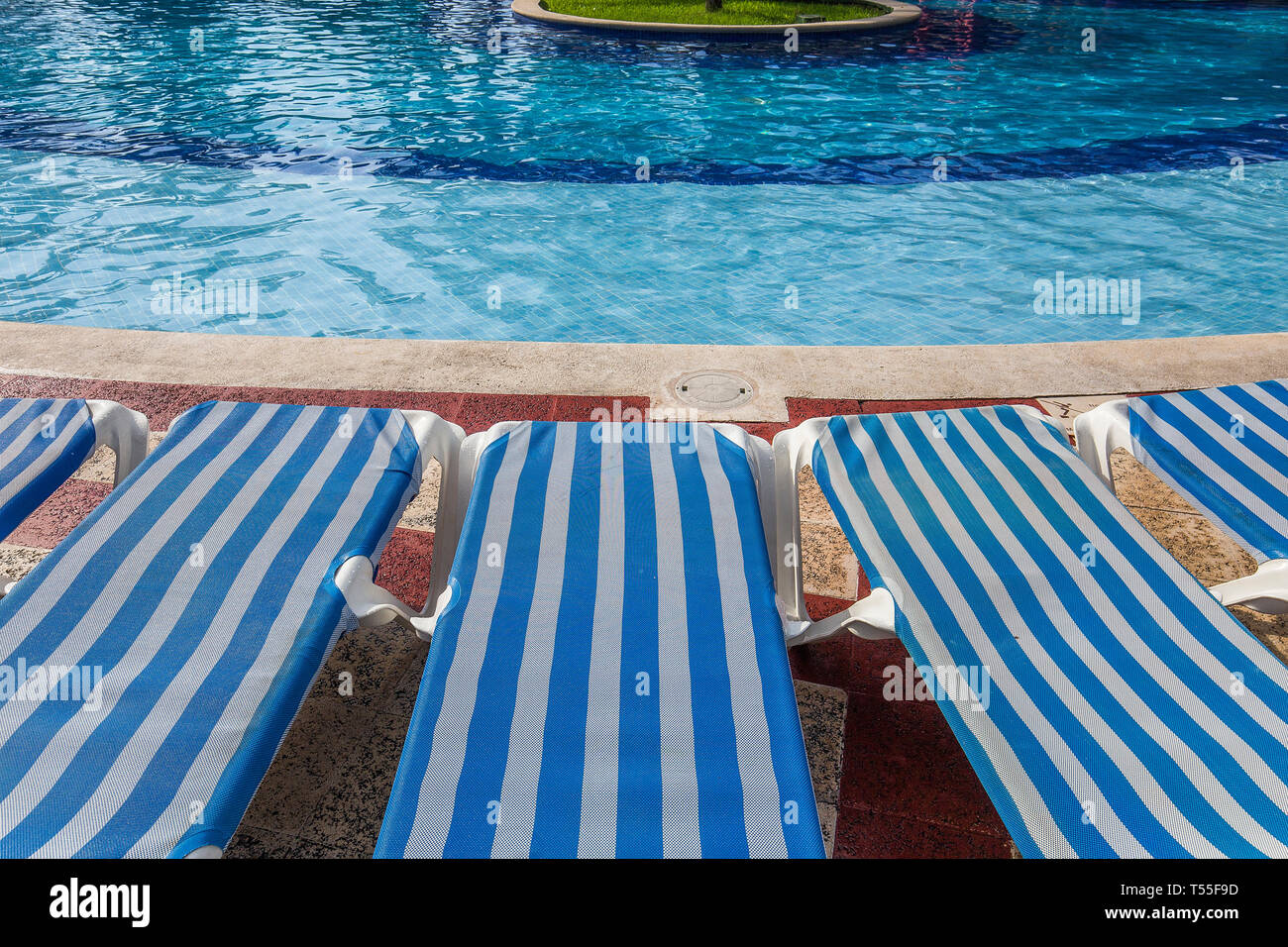 blue Swimming pool in Cancun, Riviera Maya, Mexico Stock Photo - Alamy