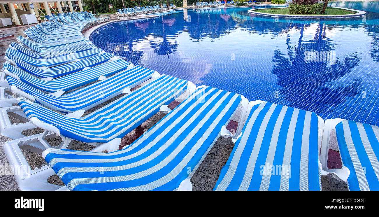 blue Swimming pool in Cancun, Riviera Maya, Mexico Stock Photo - Alamy