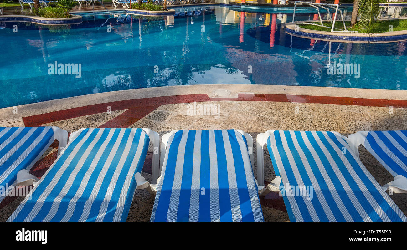 blue Swimming pool in Cancun, Riviera Maya, Mexico Stock Photo - Alamy