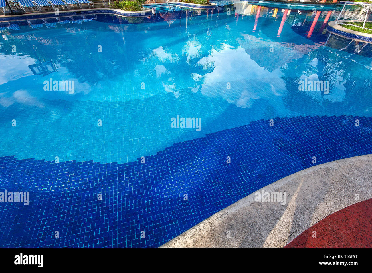 blue Swimming pool in Cancun, Riviera Maya, Mexico Stock Photo - Alamy