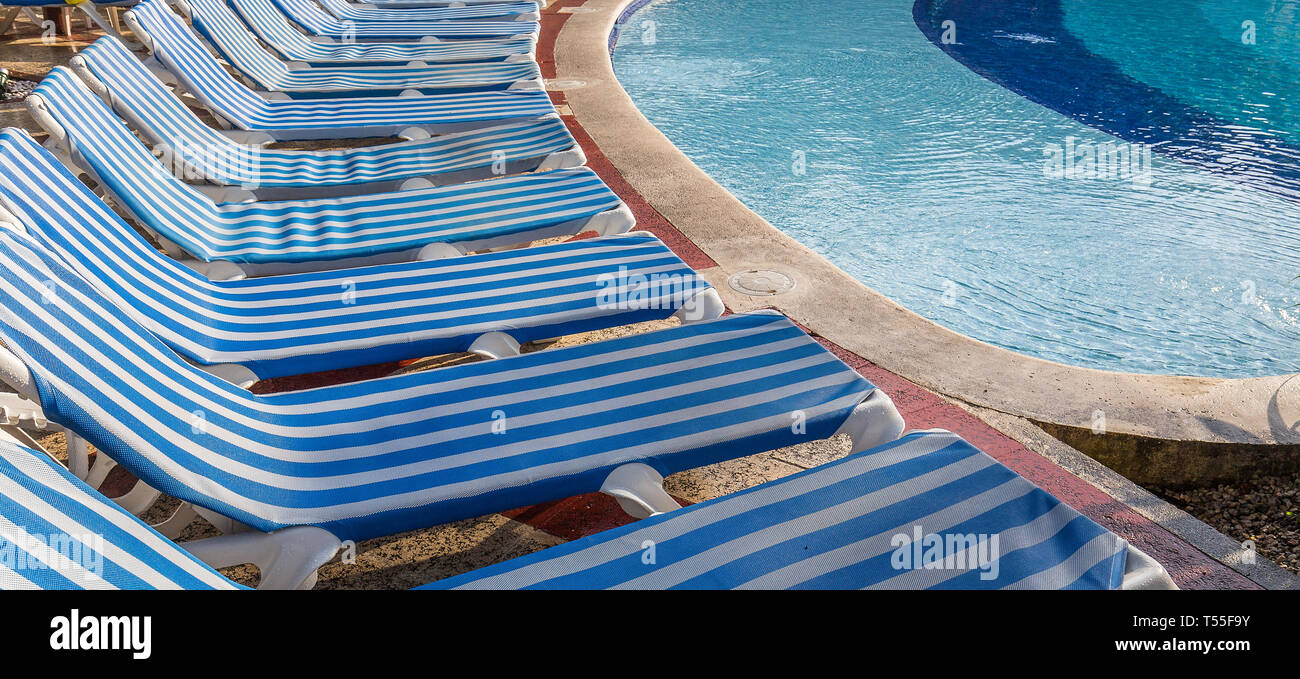 blue Swimming pool in Cancun, Riviera Maya, Mexico Stock Photo - Alamy
