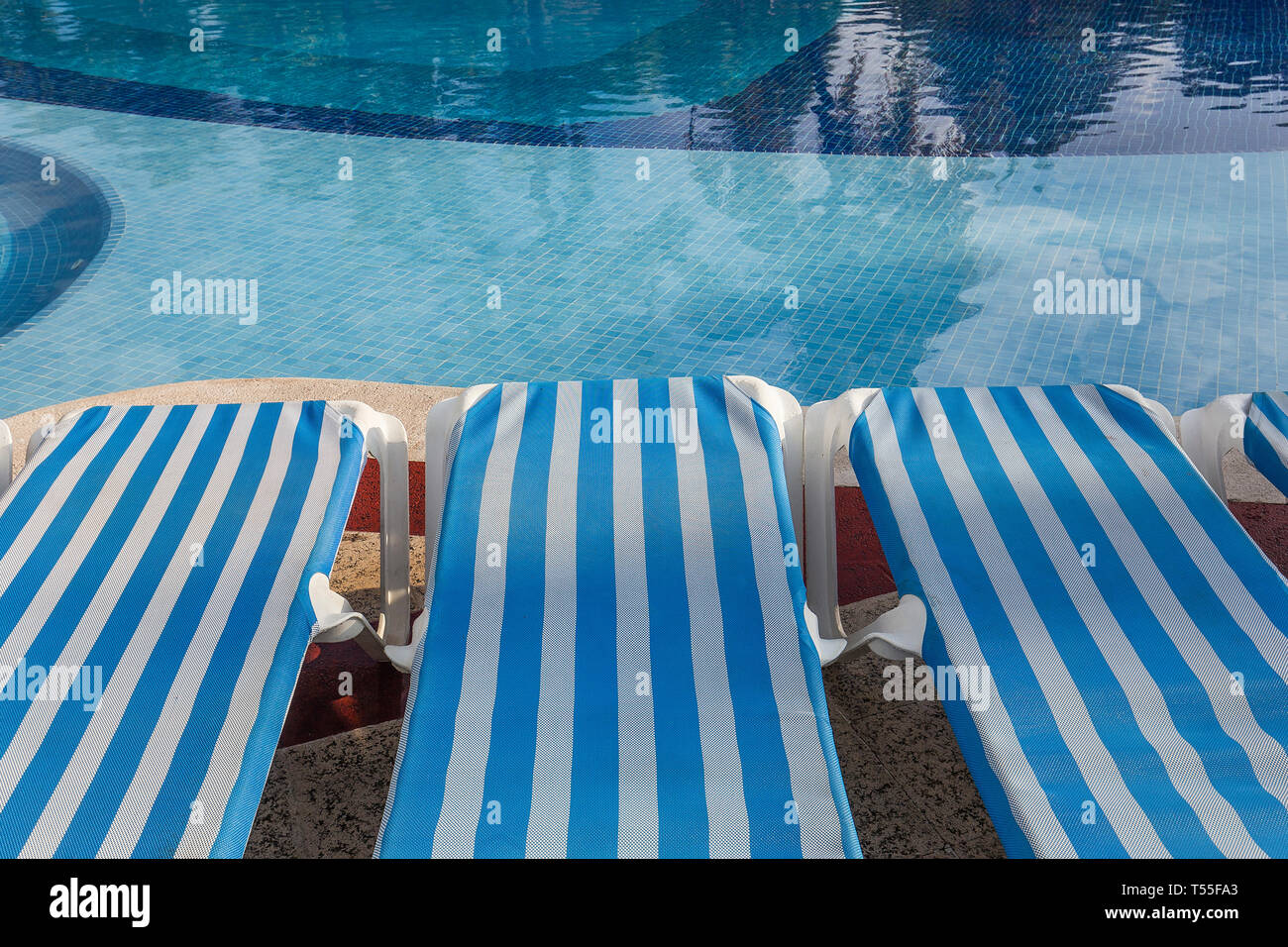 blue Swimming pool in Cancun, Riviera Maya, Mexico Stock Photo - Alamy