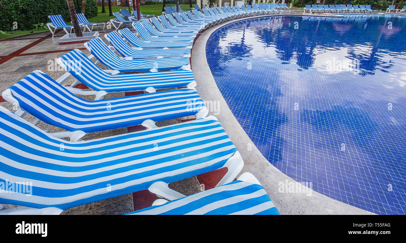 blue Swimming pool in Cancun, Riviera Maya, Mexico Stock Photo - Alamy