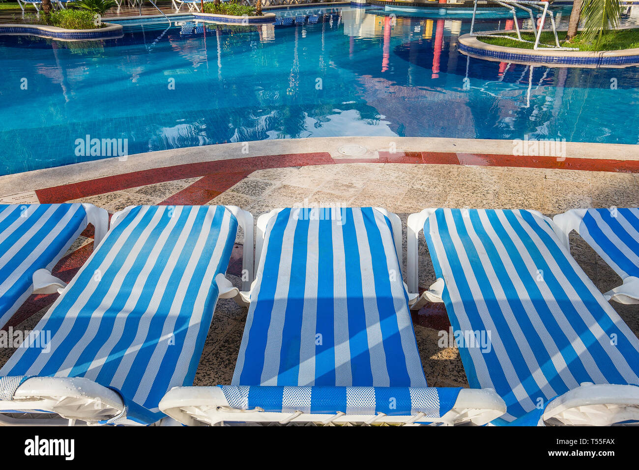 blue Swimming pool in Cancun, Riviera Maya, Mexico Stock Photo - Alamy