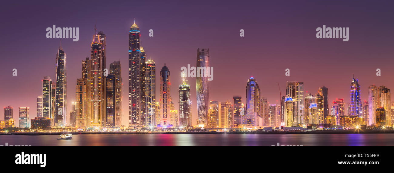Dubai Marina bay view from Palm Jumeirah, UAE Stock Photo - Alamy