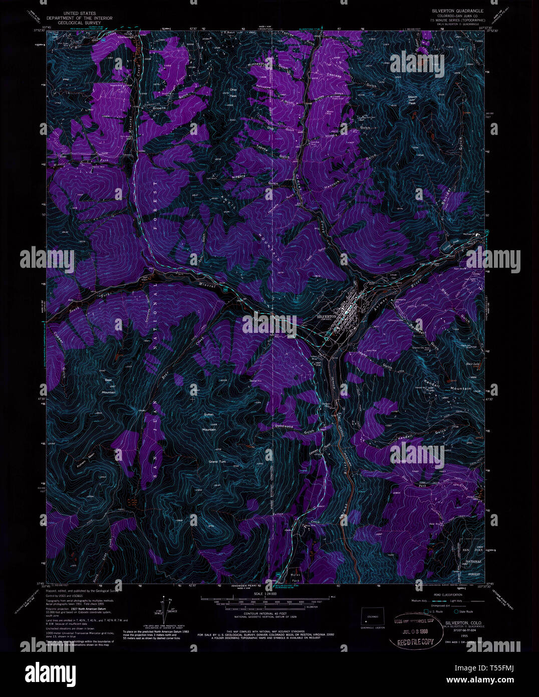 Silverton colorado map hi-res stock photography and images - Alamy