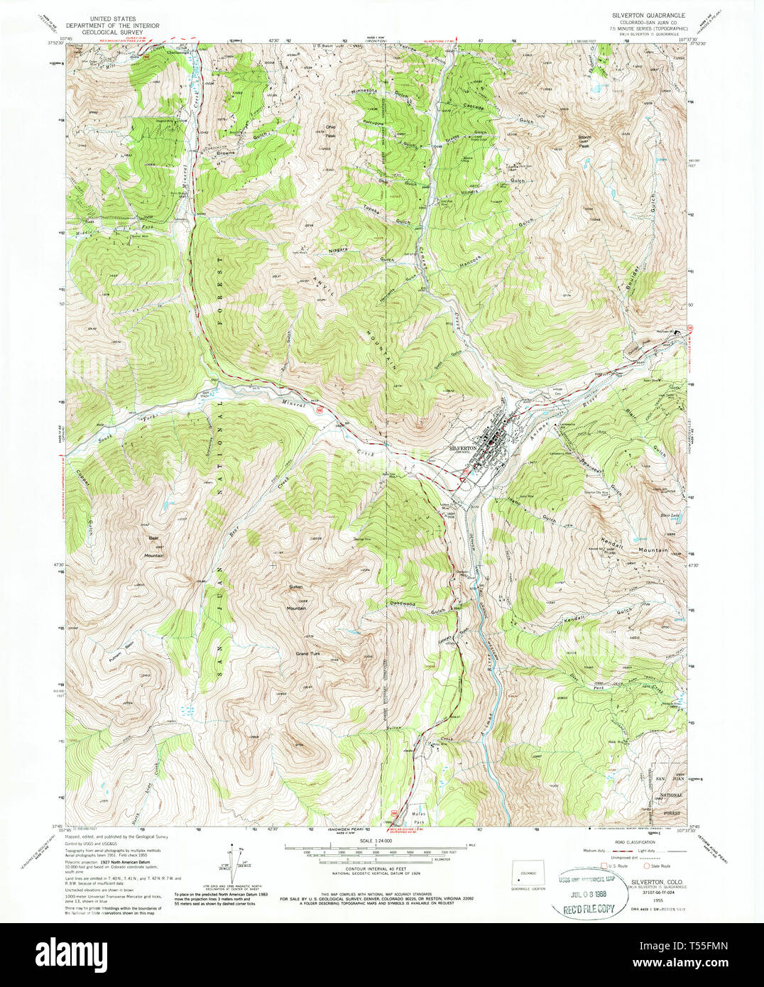 Silverton colorado map hi-res stock photography and images - Alamy
