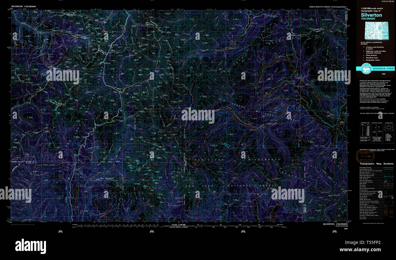 Silverton colorado map hi-res stock photography and images - Alamy