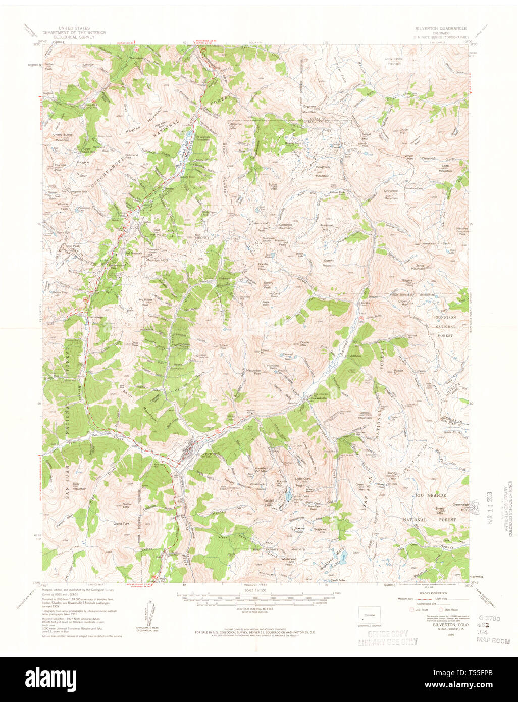 Silverton colorado map Cut Out Stock Images & Pictures - Alamy