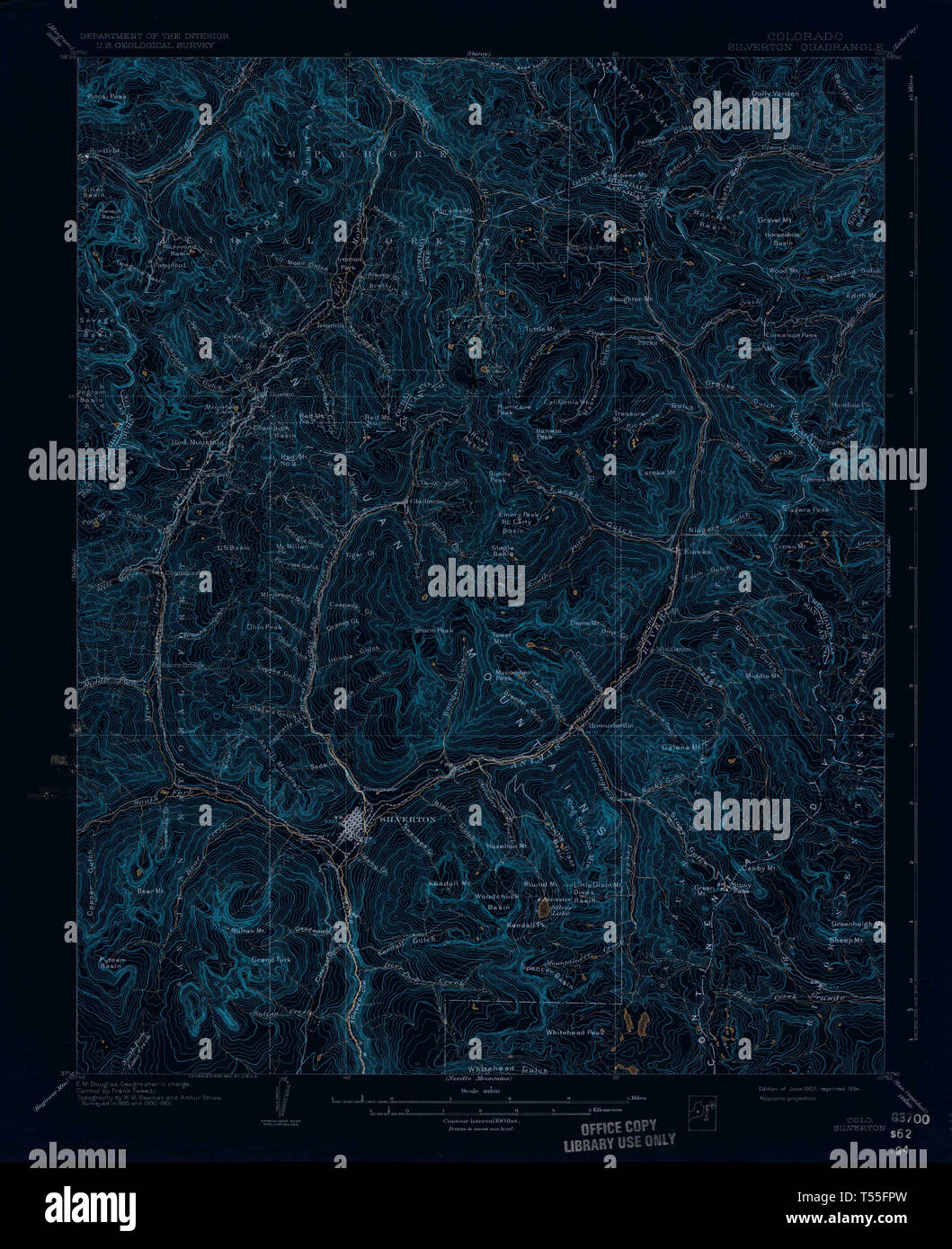 Silverton colorado map hi-res stock photography and images - Alamy