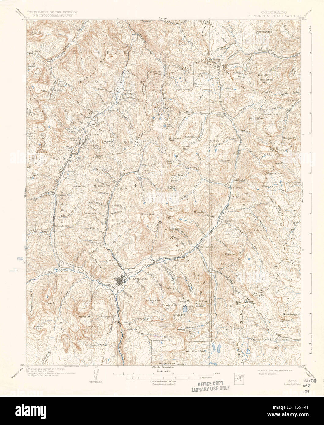 Silverton colorado map hi-res stock photography and images - Alamy