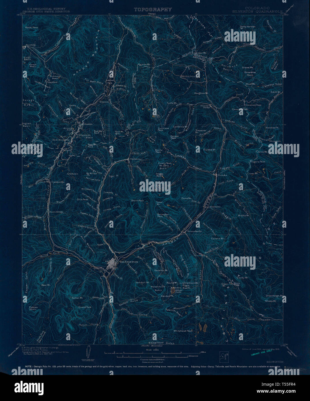 Silverton colorado map hi-res stock photography and images - Alamy