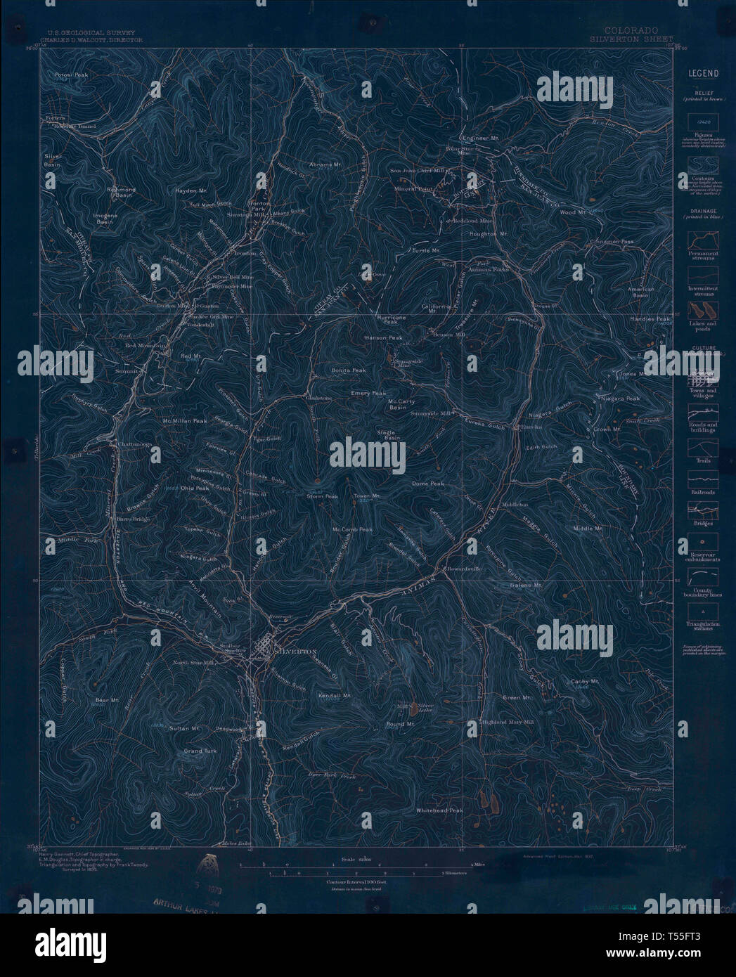 Silverton colorado map hi-res stock photography and images - Alamy