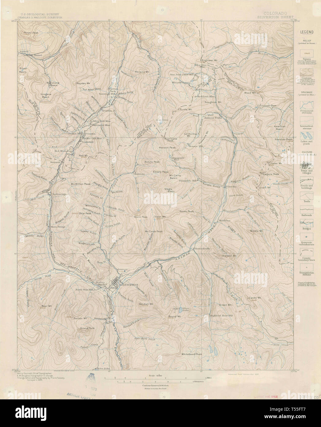 Silverton colorado map hi-res stock photography and images - Alamy