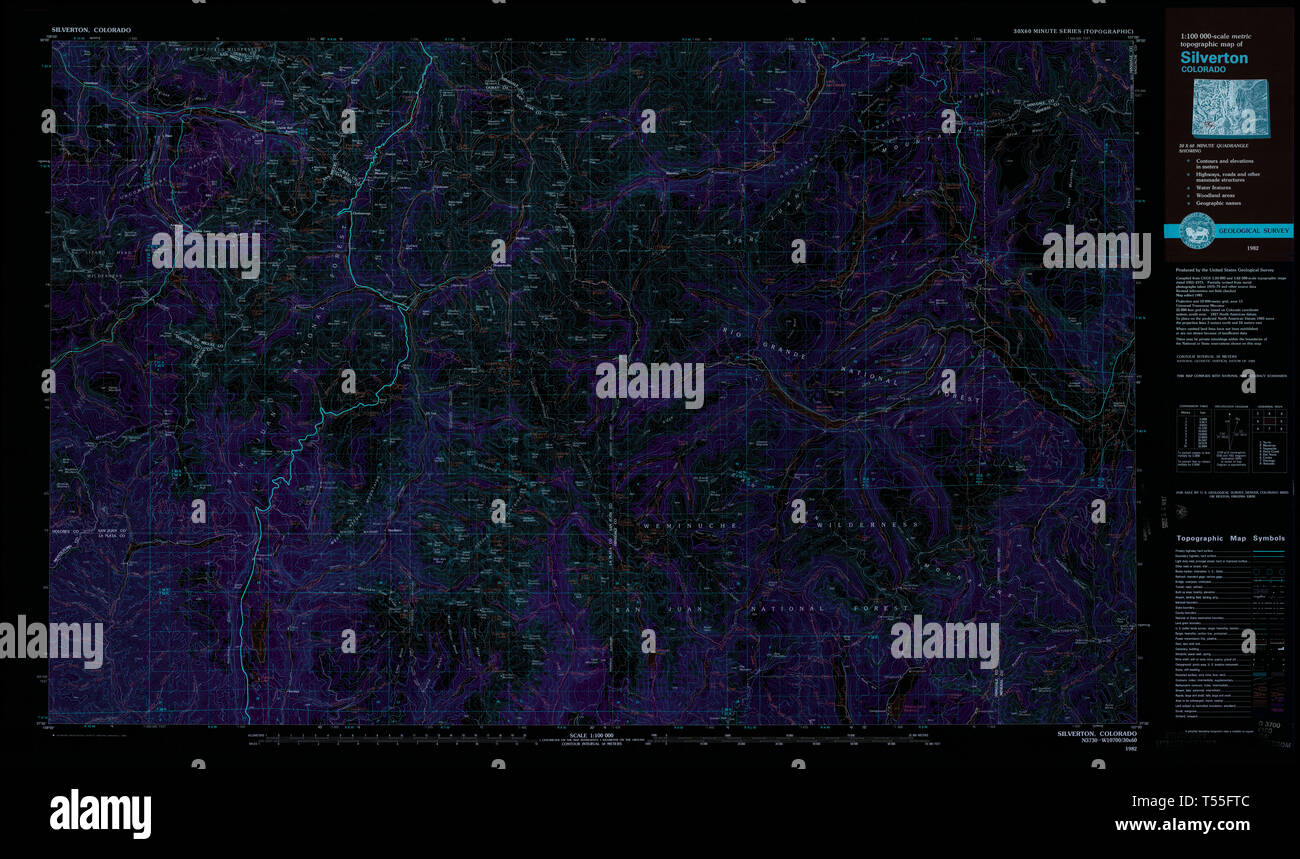 Silverton colorado map hi-res stock photography and images - Alamy